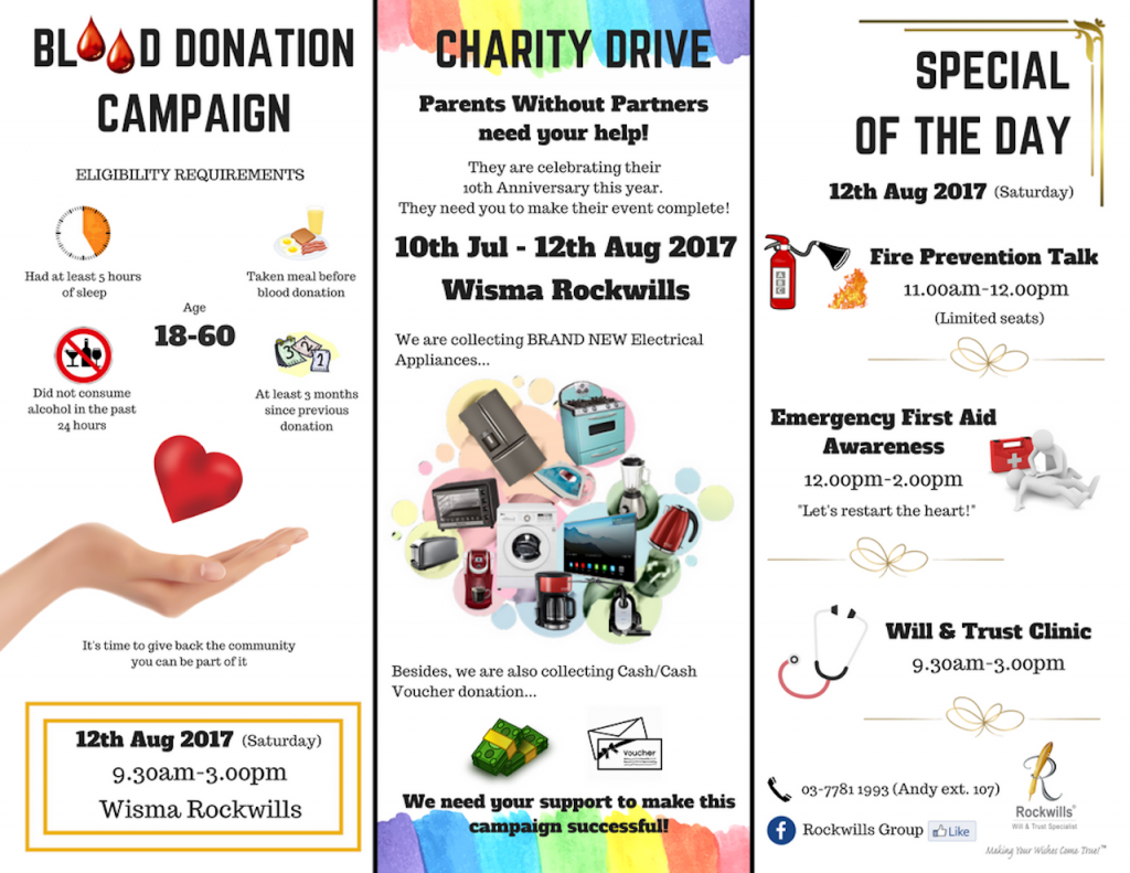 Blood Donation & Charity Drive | Aug 12 @ Wisma Rockwills KL | Pamper.My